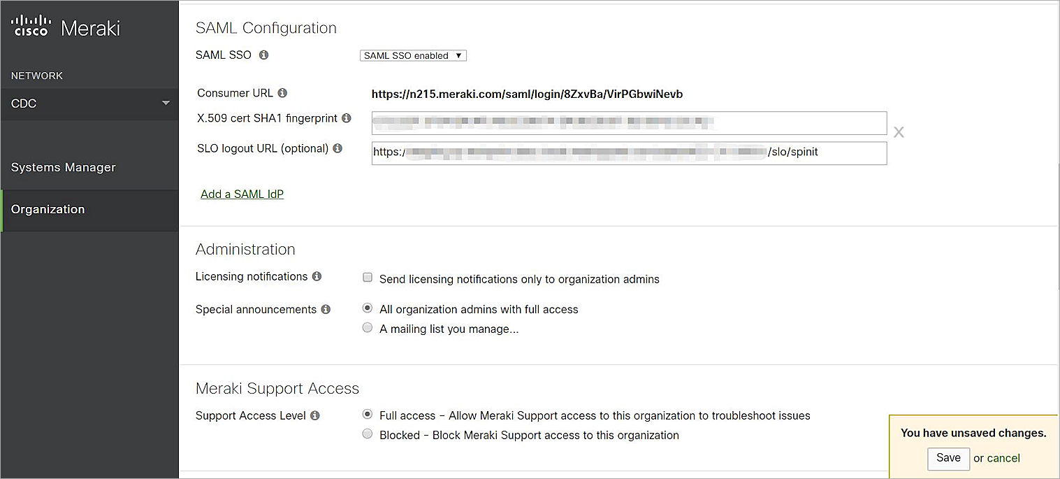 Cisco Meraki Dashboard Integration with AuthPoint